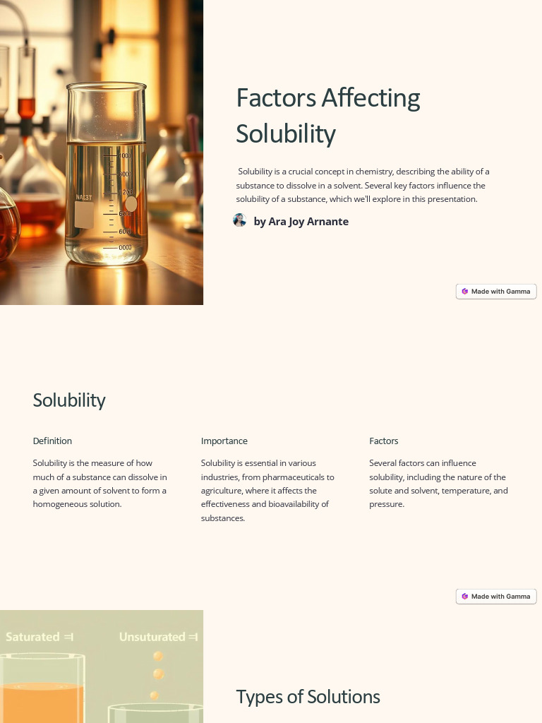 Factors Affecting Solubility | PDF