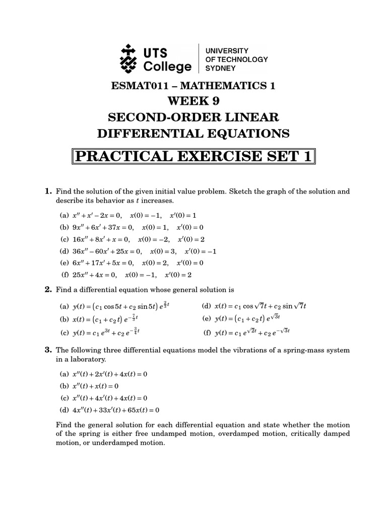 Week 9 - Practical Exercise Set 1 | PDF | Teaching Methods & Materials