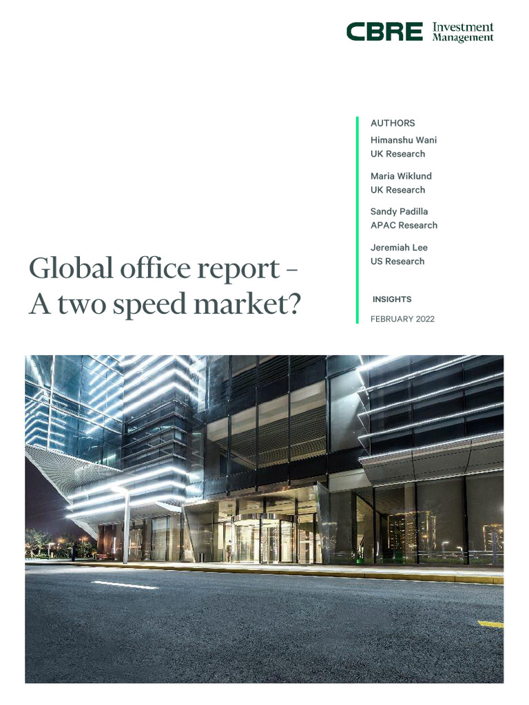 CBRE IM Global Office Report - Feb 2022 | PDF