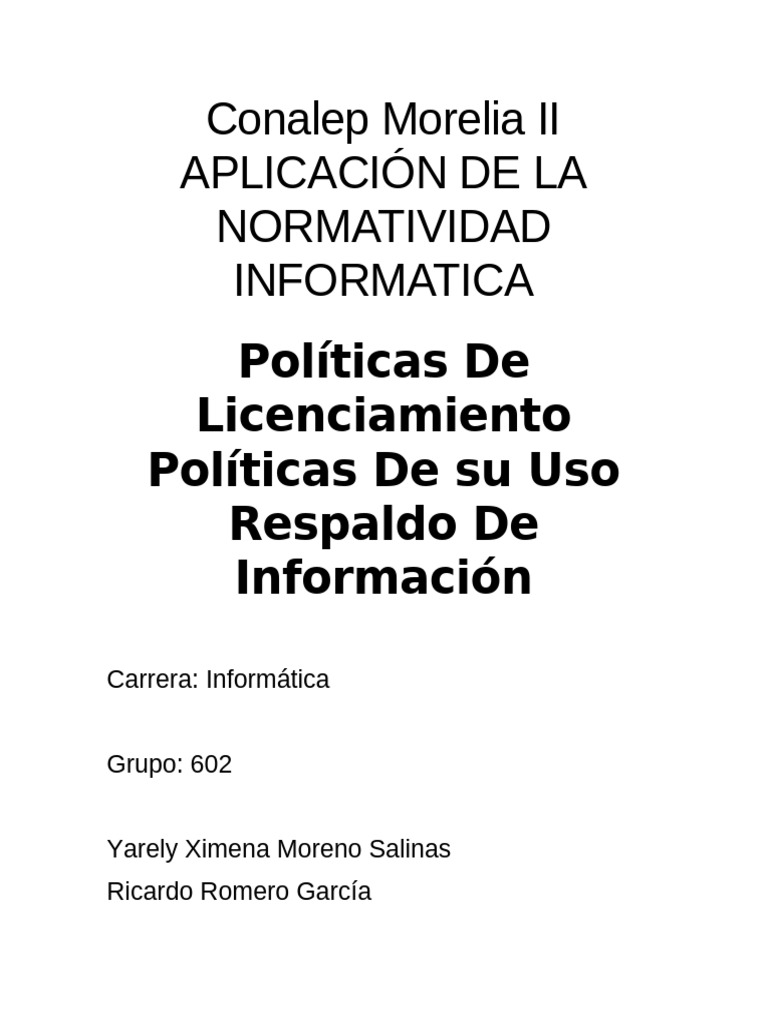 Políticas de Licenciamiento 602 | PDF