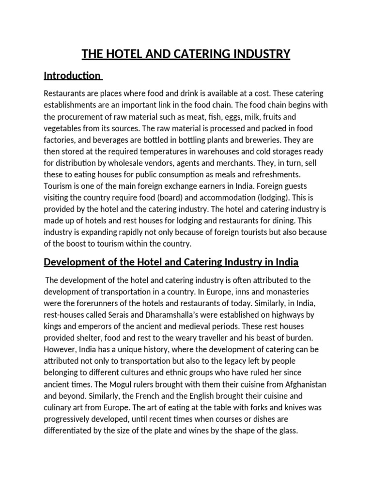 Introduction To Hotel Industry | PDF