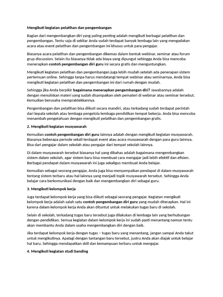 Program Pengembangan Diri | PDF