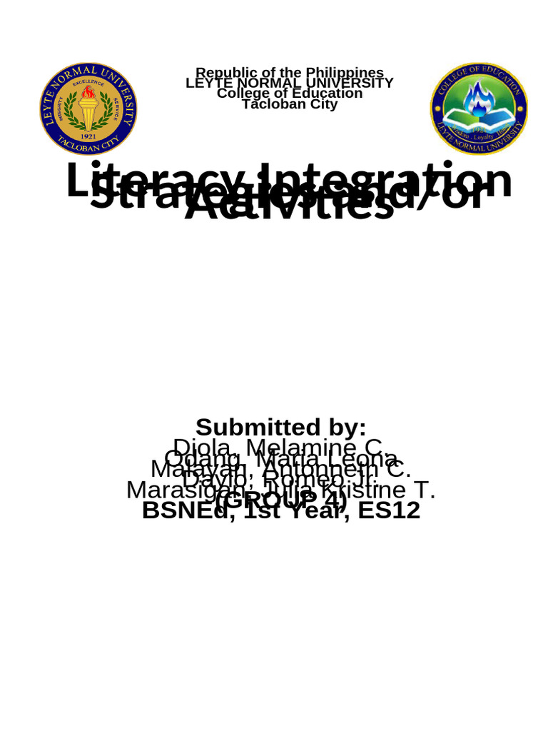 Group 4 PROFED 104 Group Project Template | PDF | Literacy | Career & Growth