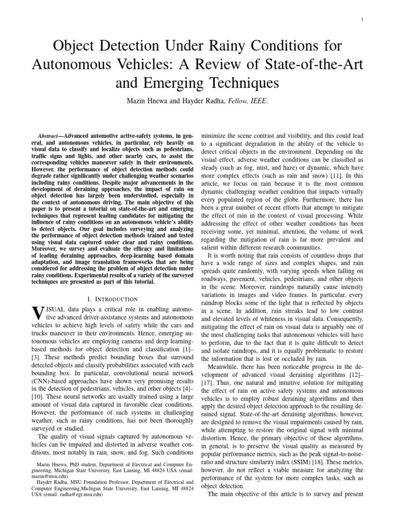 Object Detection Under Rainy Conditions 2 Pdf