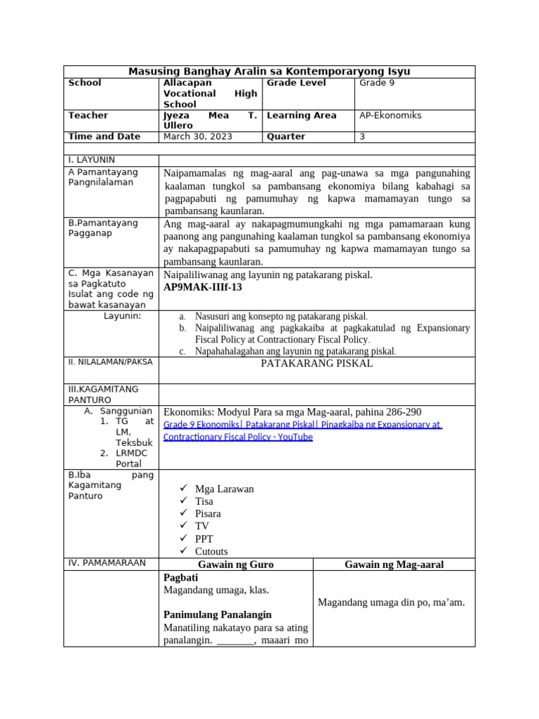 Ap9 - Patakarang Piskal LP | PDF