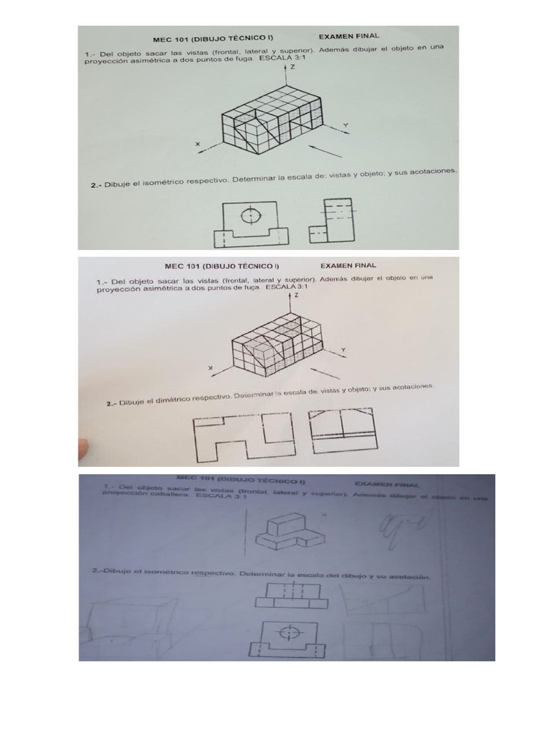 Modelo de Examen Final Dibujo I | PDF