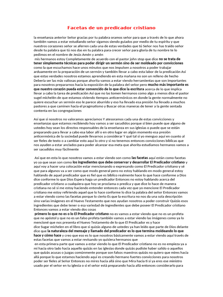 Facetas de Un Predicador Cristiano | PDF