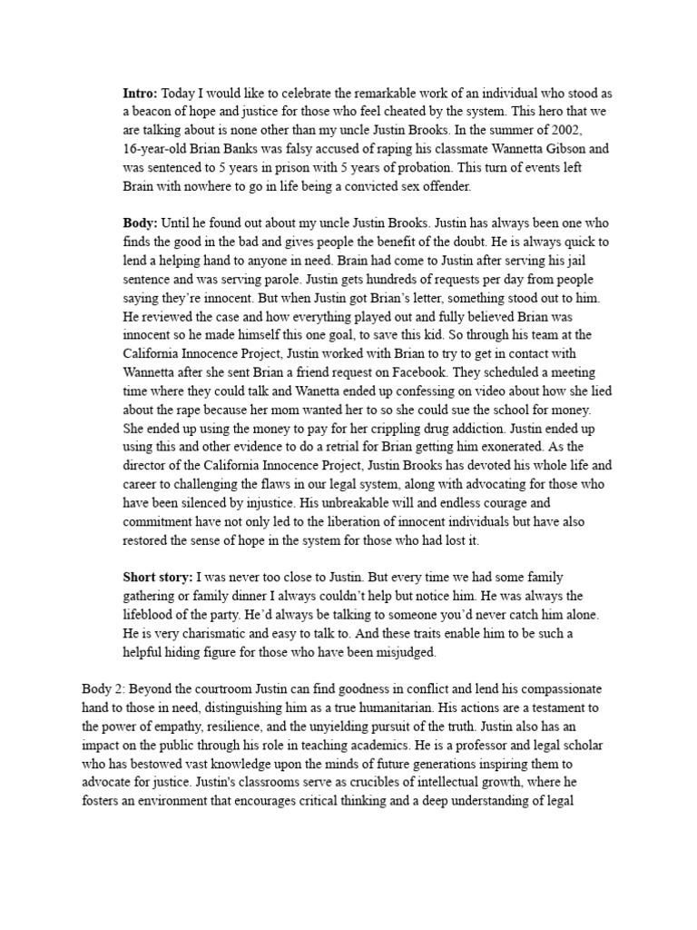 Special Occasion Speech Manuscript | PDF