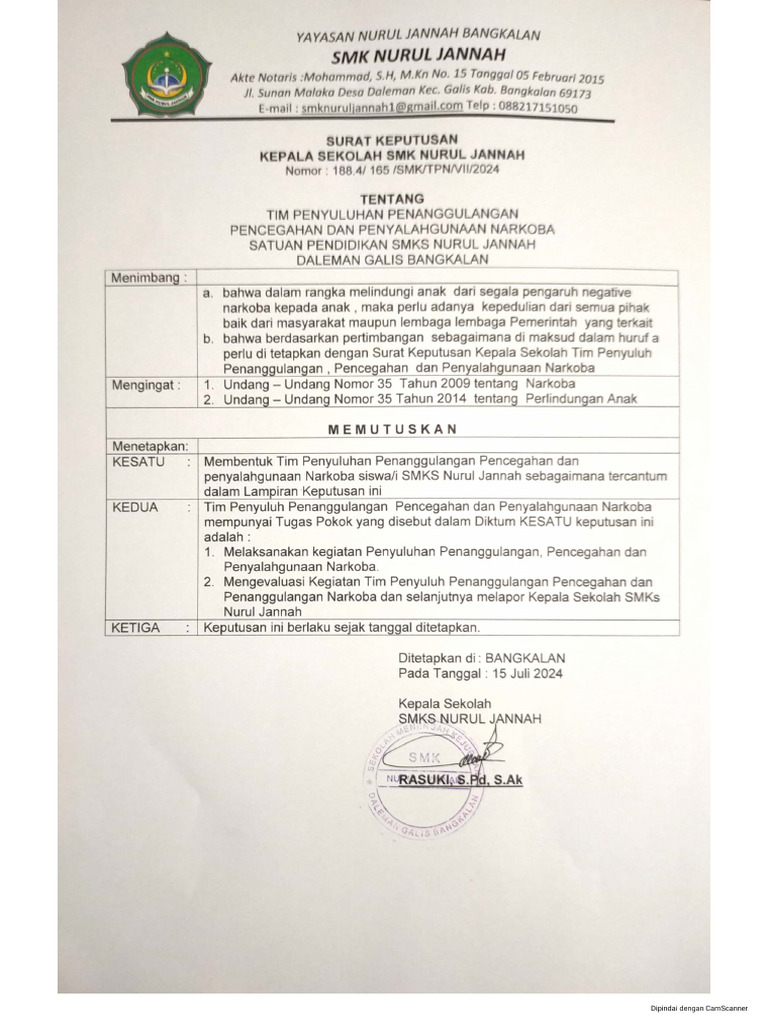 SK Tim ANTI NAPZA | PDF