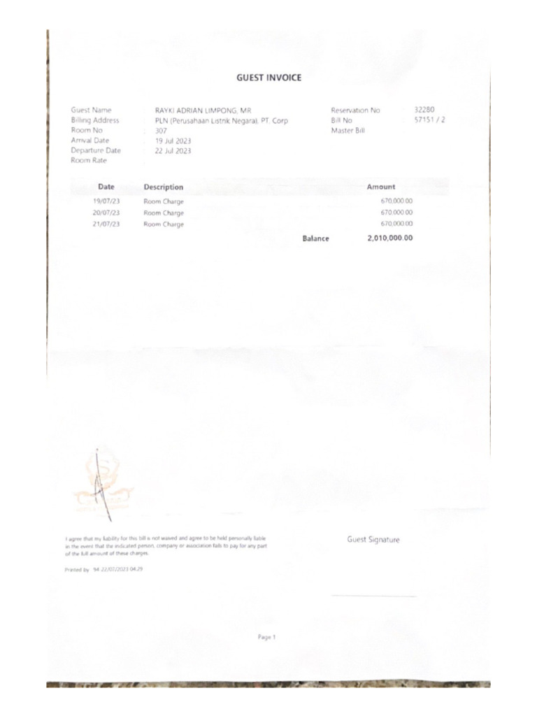 Guest Invoice | PDF