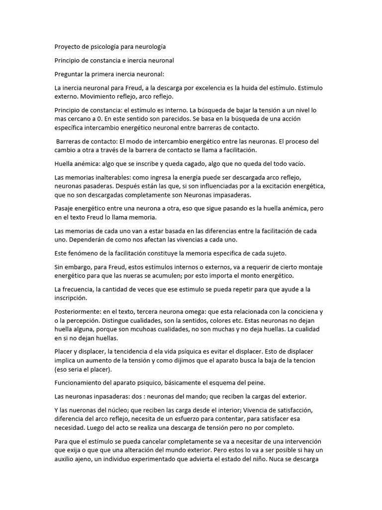 Proyecto de Psicología para Neurología | PDF