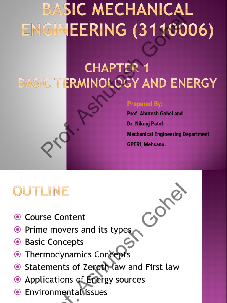 Ch-1_Basic Terminologies and Energy | PDF | Temperature | Heat
