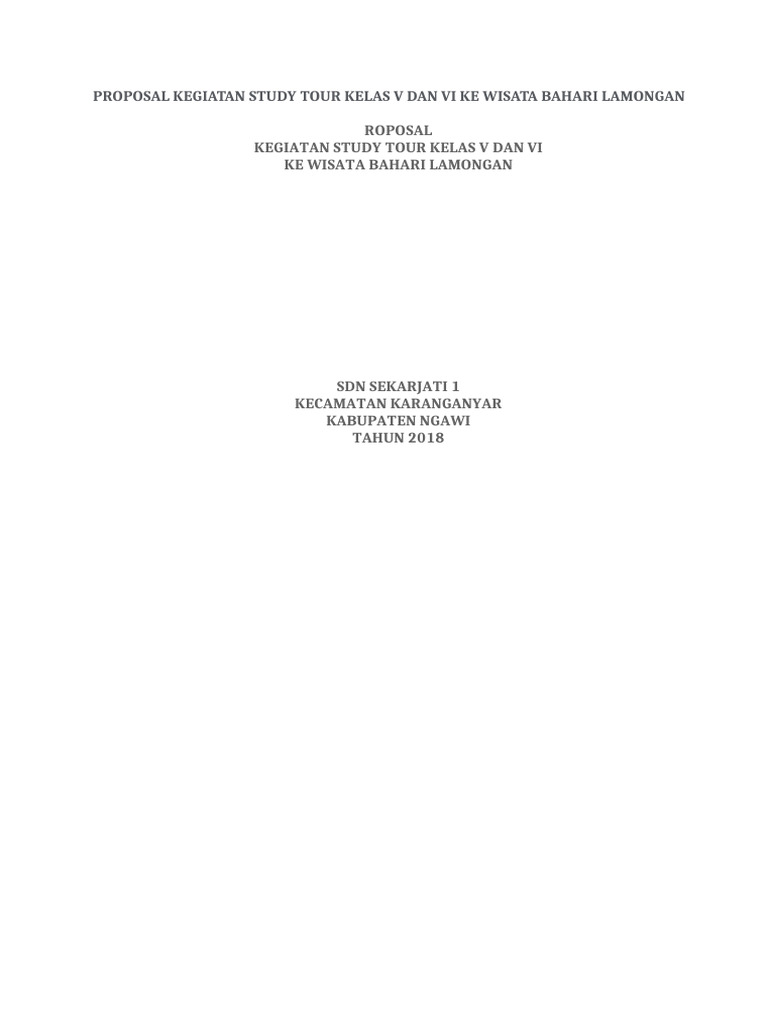 Proposal Karya Wisata | PDF