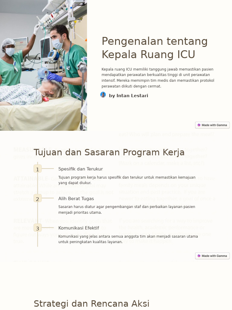 Program Kerja Kepala Ruang Icu | PDF