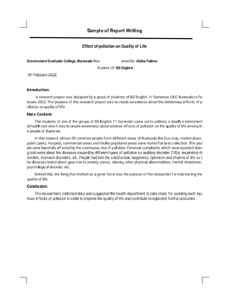 Sample of Report Writing - Phoenix | PDF