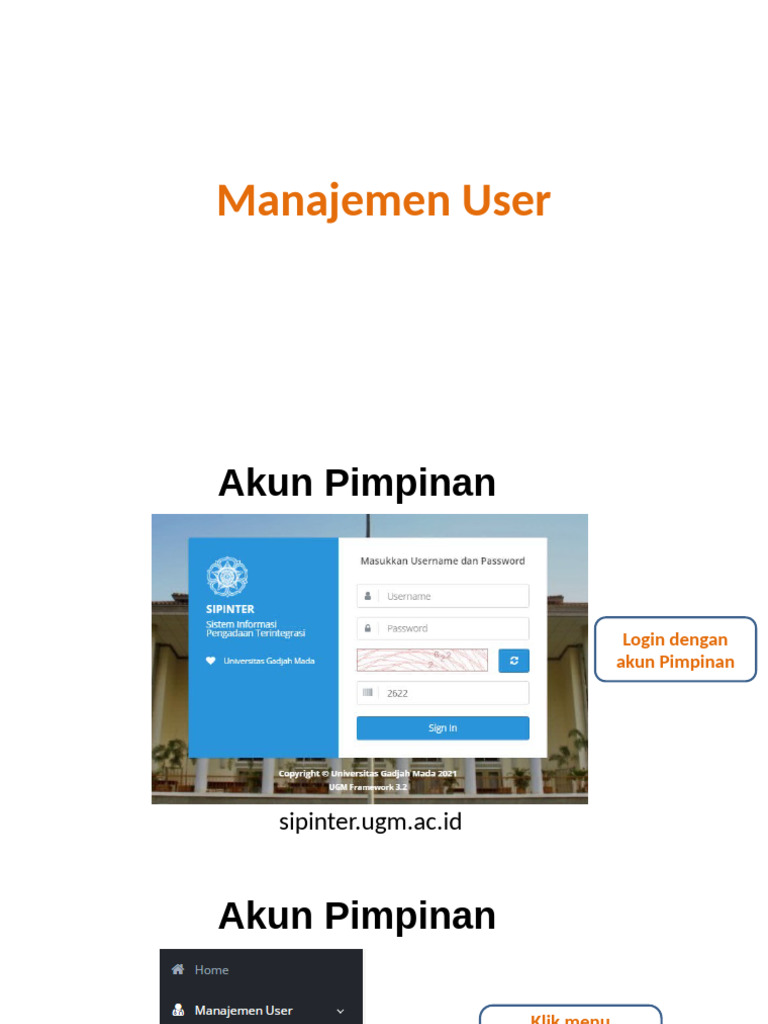 Manajemen User SIPINTER UGM | PDF