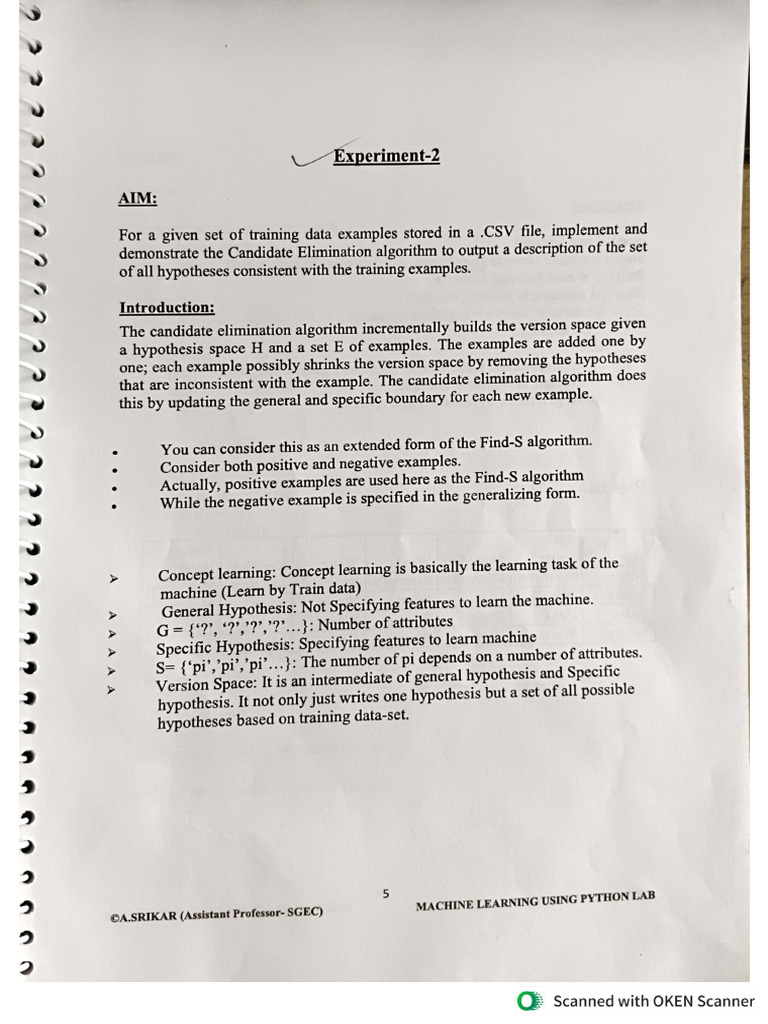 MLWP LAB Experiment's | PDF