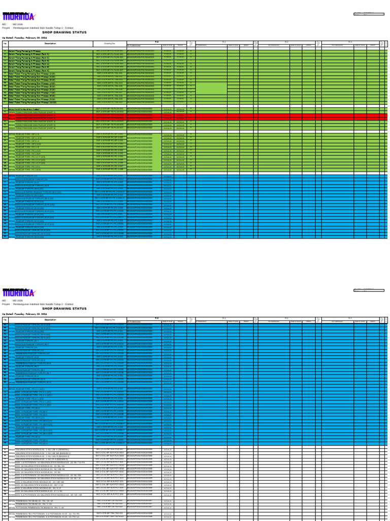 Monitoring Shop Drawing Proyek | PDF