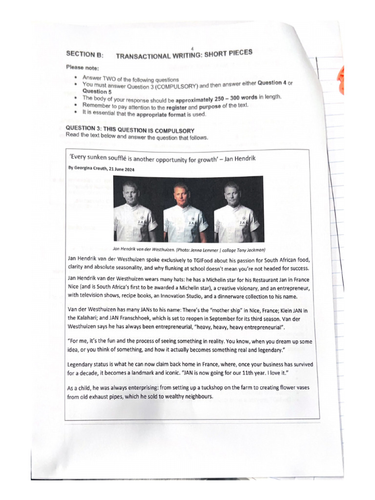 Section B Transactional Writing Short Pieces | PDF