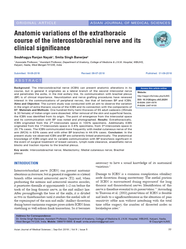 Anatomic Variations of The Extrathoracic Course of The ...