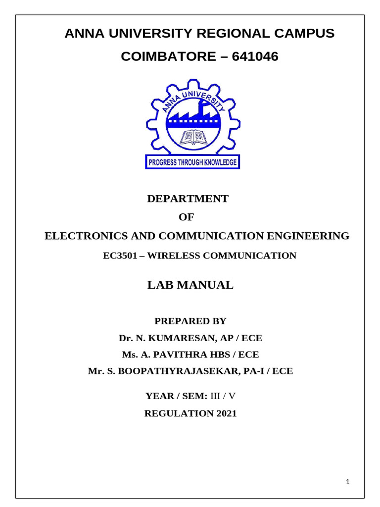 Ec8561-Communication System Laboratory Manual 24-03-22 | PDF