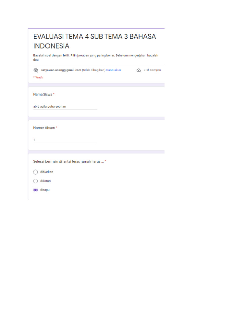 Evaluasi Tema 4 ST 3 | PDF