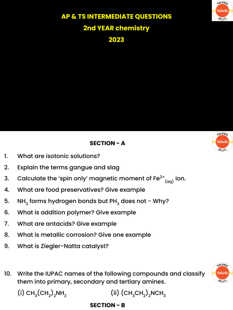 Chemistry 7 Years Paper | PDF