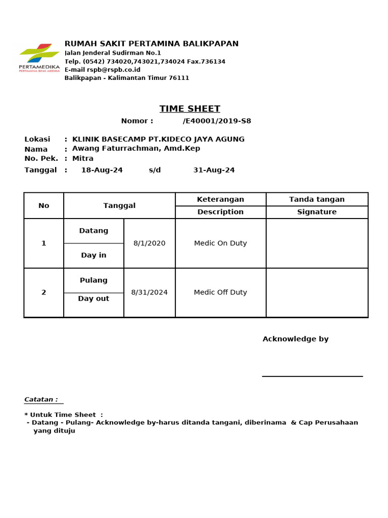 Time Sheet | PDF