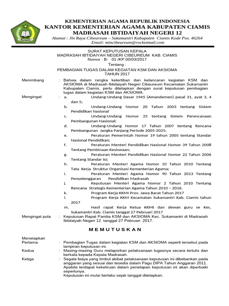 SK Panitia Dan Juri | PDF