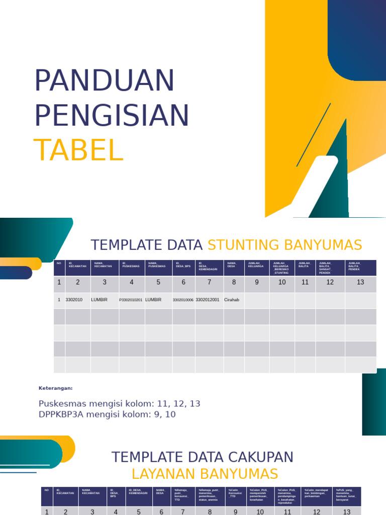 Panduan Pengisian Tabel | PDF