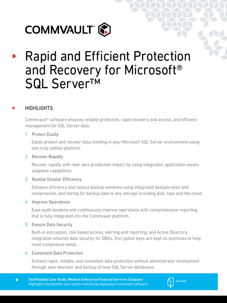 Rapid and Efficient Protection and Recovery For Microsoft SQL Server | PDF