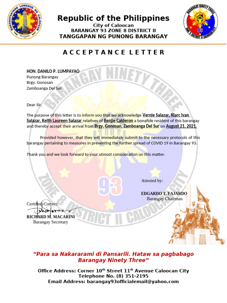 ACCEPTANCE | PDF