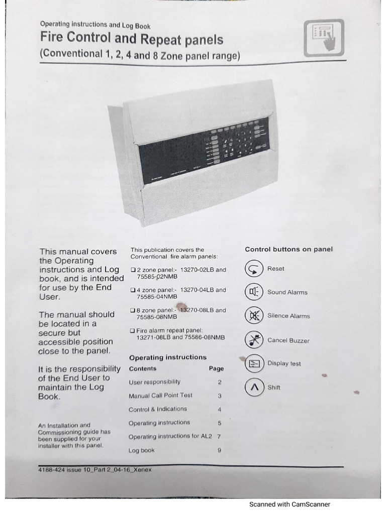 Gent 8 Zone Panel (Operation) | PDF