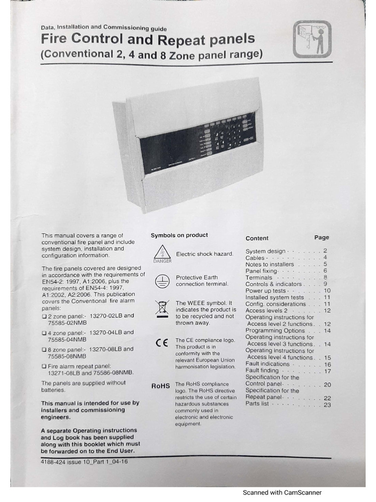 Gent Fire Panel (Data, Installation) | PDF