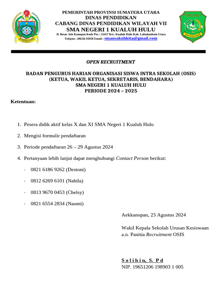 Open Recruitment BPH Osis | PDF