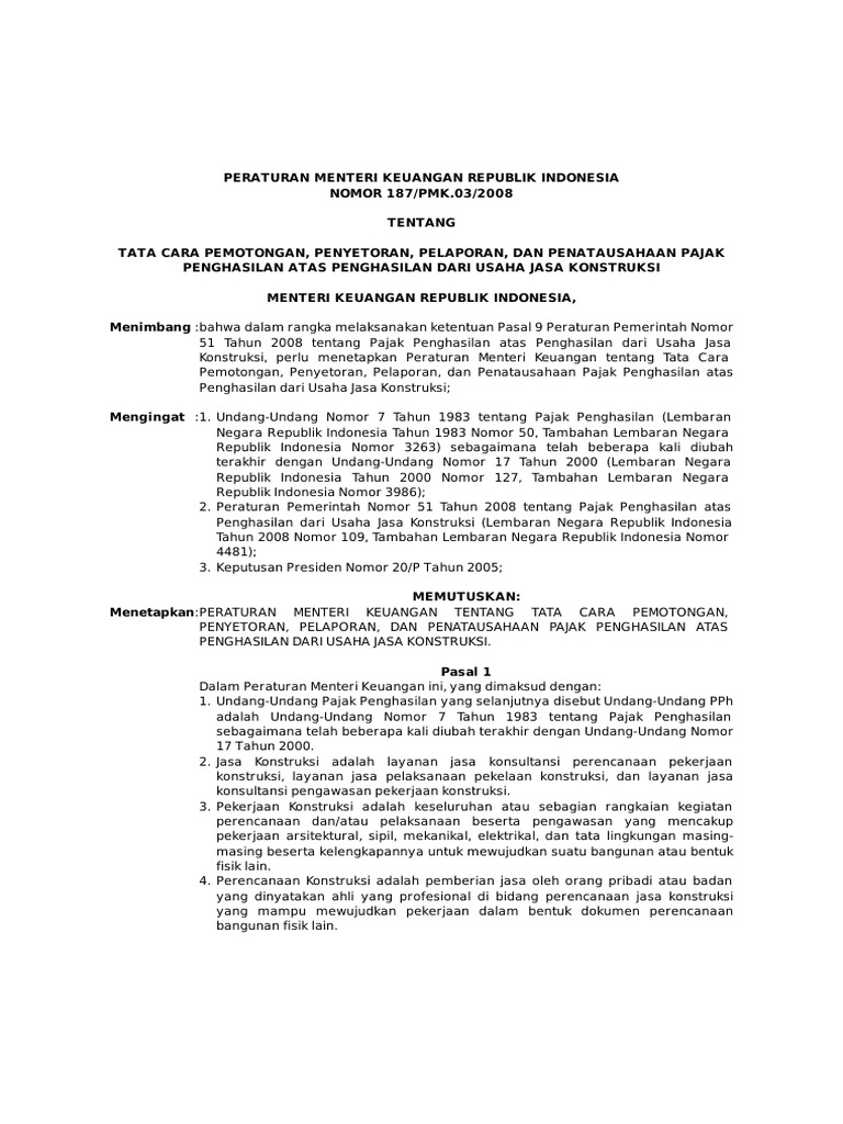 Document RP 187 PMK 03 2008 | PDF