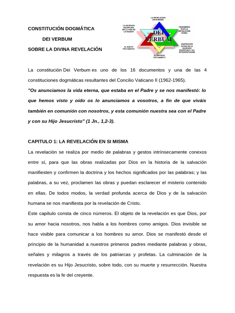 RESUMEN DEI VERBUM | PDF