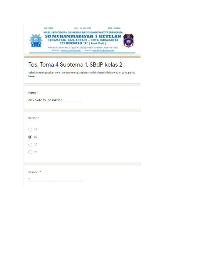 Evaluasi Tema 4 ST 1 | PDF