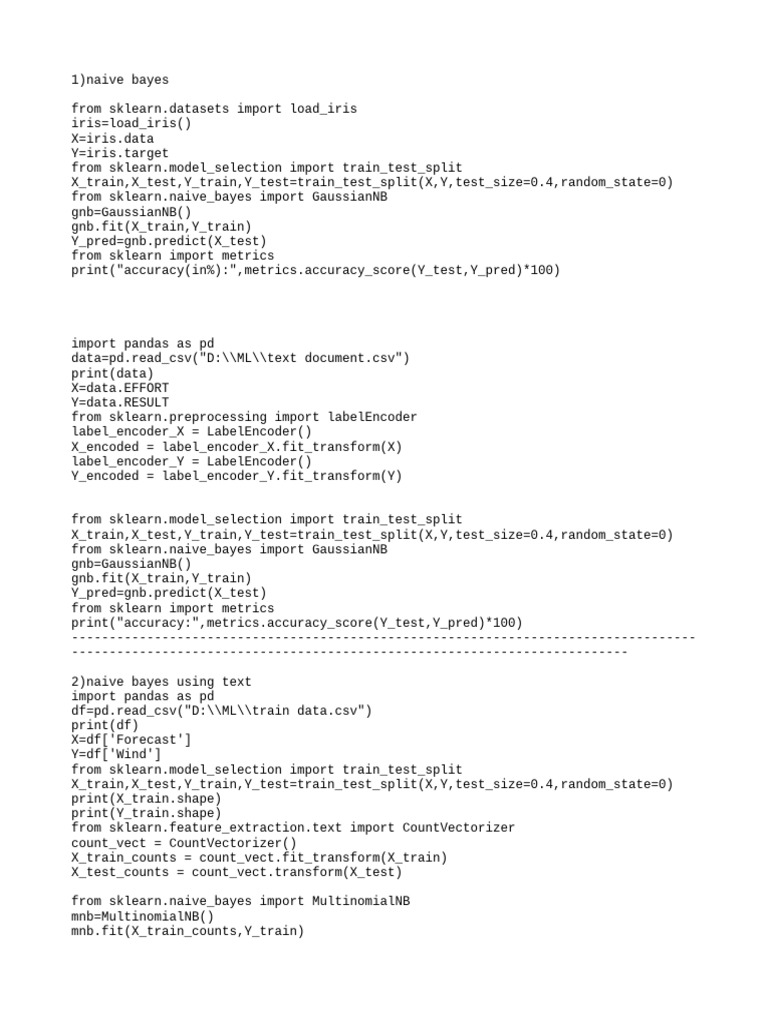 ML Lab | PDF
