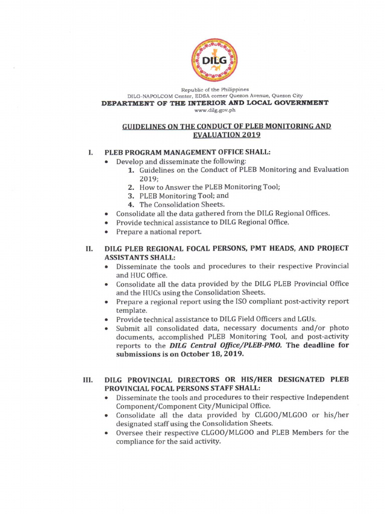 GUIDELINES ON THE CONDUCT OF PLEB ME2019 | PDF