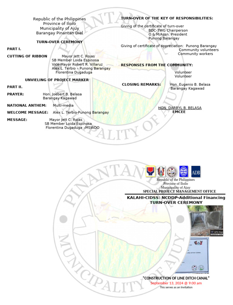 Turn Over Program Pinantan Diel | PDF