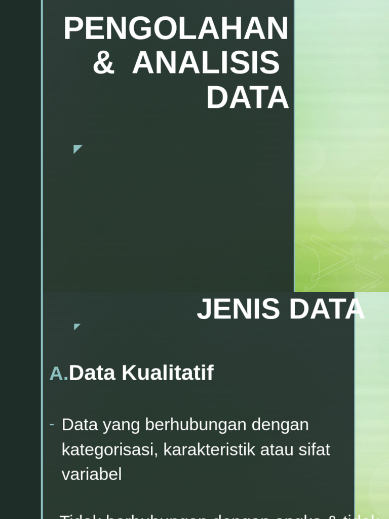 Pengolahan Dan Analisis Data | PDF Pengolahan Dan Analisis Data | PDF