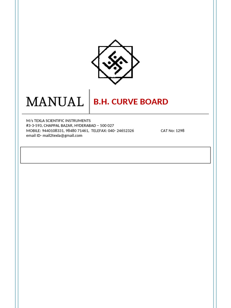 B.H. Curve Board 1260B | PDF
