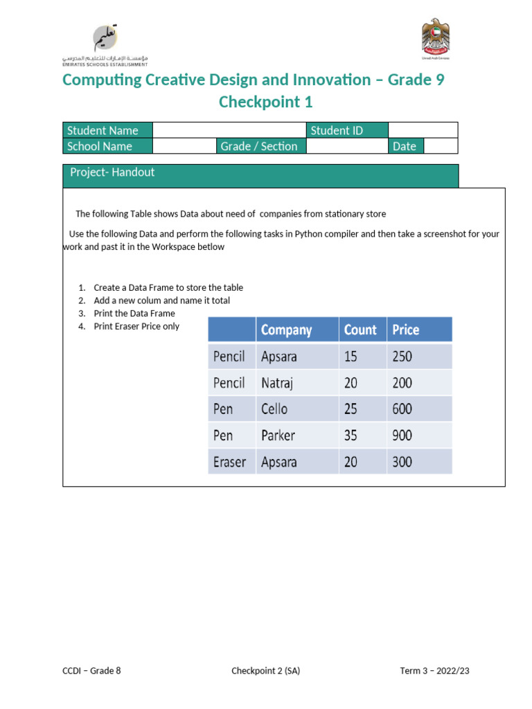 CCDI G9 Checkpoint | PDF