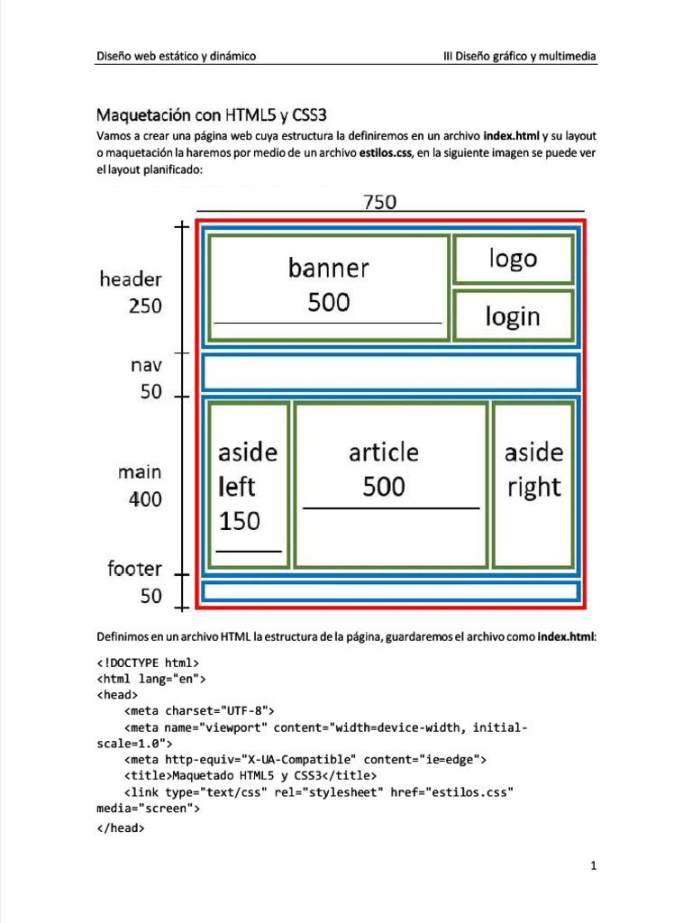 PDF Maquetacion Con Html5 y Css3 Compress | PDF