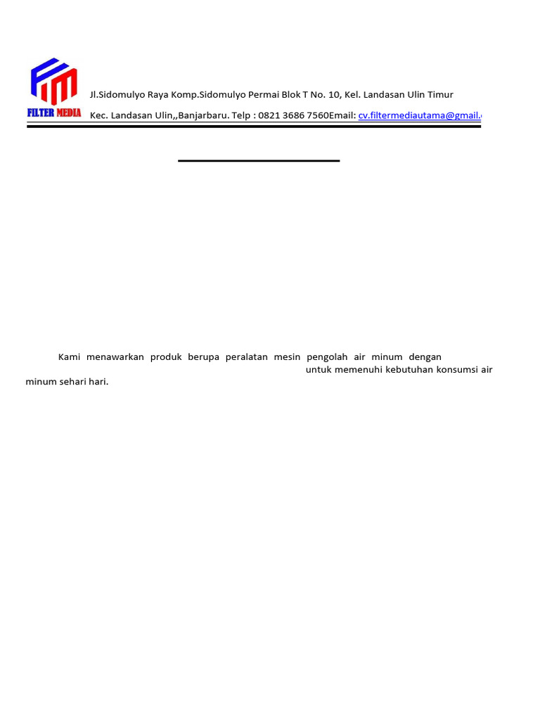 Penawaran CV. FMU - CV. SEMESTA JAYA ABADI | PDF