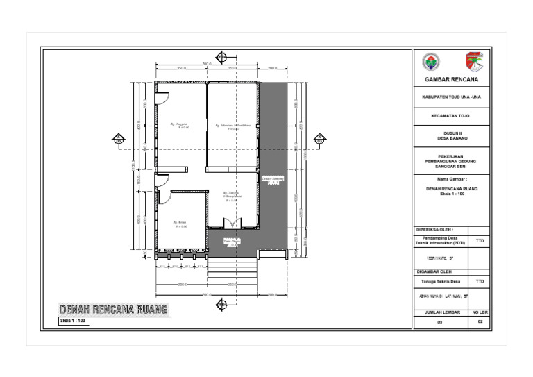 Gambar Rencana: Rg. Anggota Rg. Sekretaris & Bendahara | PDF
