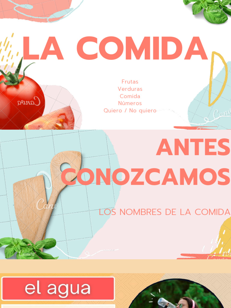 Vocabulario de Comida para Niños | PDF | Cocina, comidas y vino