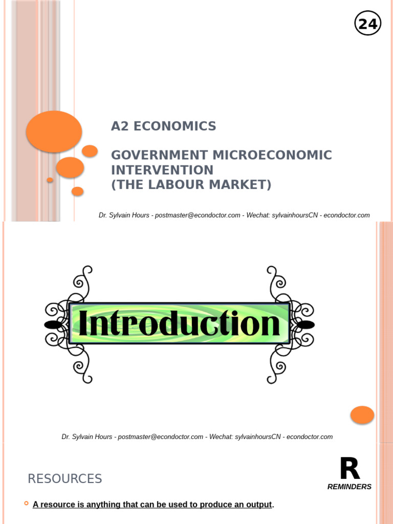A-Level Economics - Government Microeconomic Intervention (The Labour ...