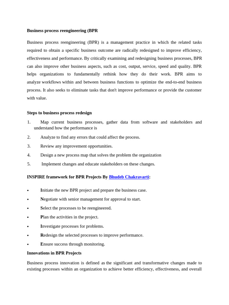 Business Process Reengineering | PDF